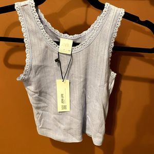 Zara | Shirts & Tops | Nwt Zara Girls Purple Lace Camisole Tank Top Kid ...
